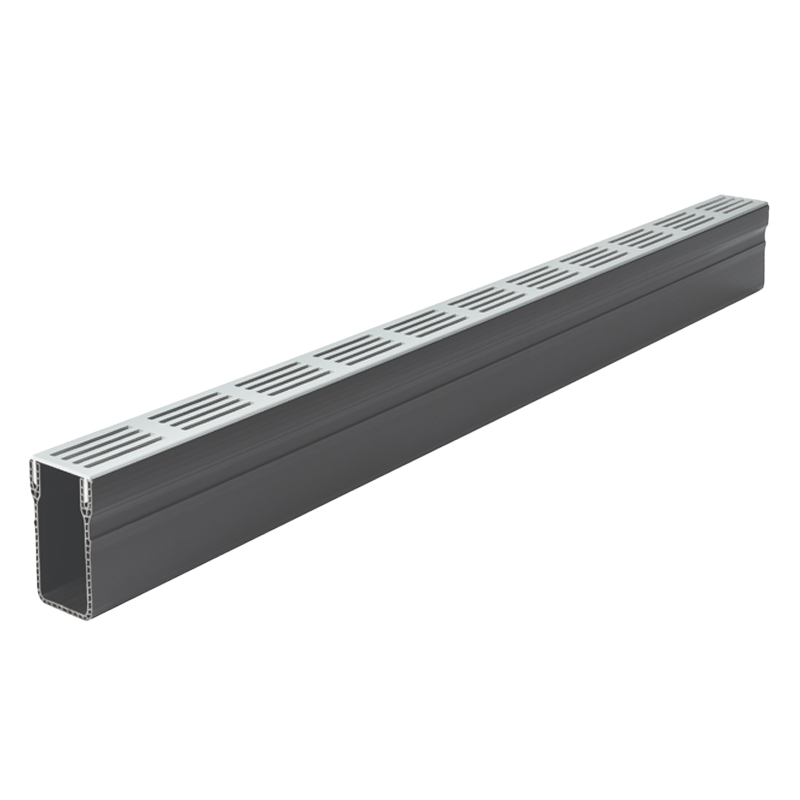 ACO Threshold Drain A15 Drain Channel With Silver Aluminium Grate 1m ...