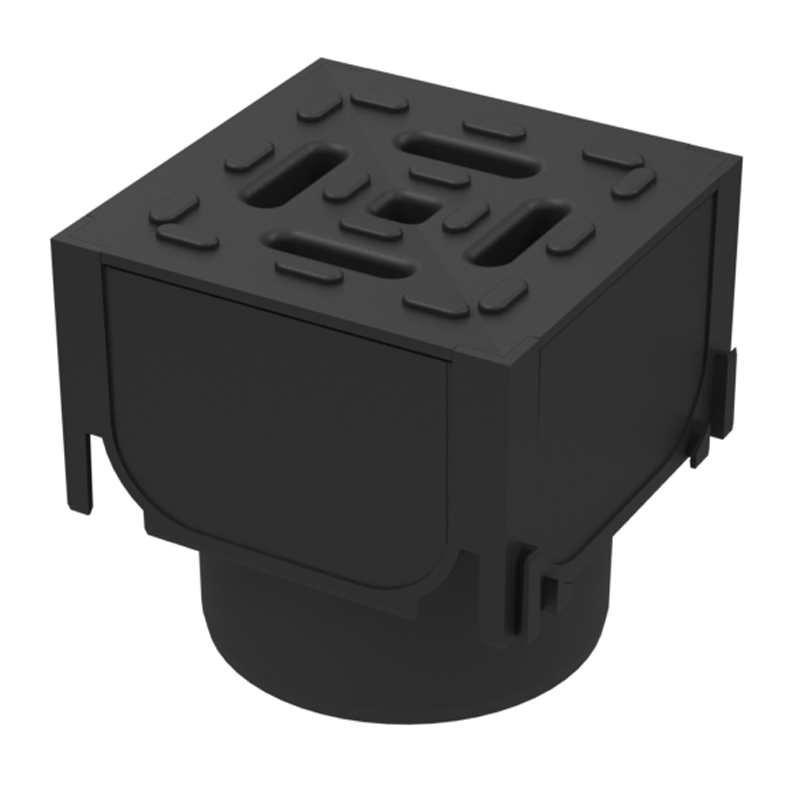 ACO HexDrain A15 Corner Unit With Black Plastic Grating | Northants Tools