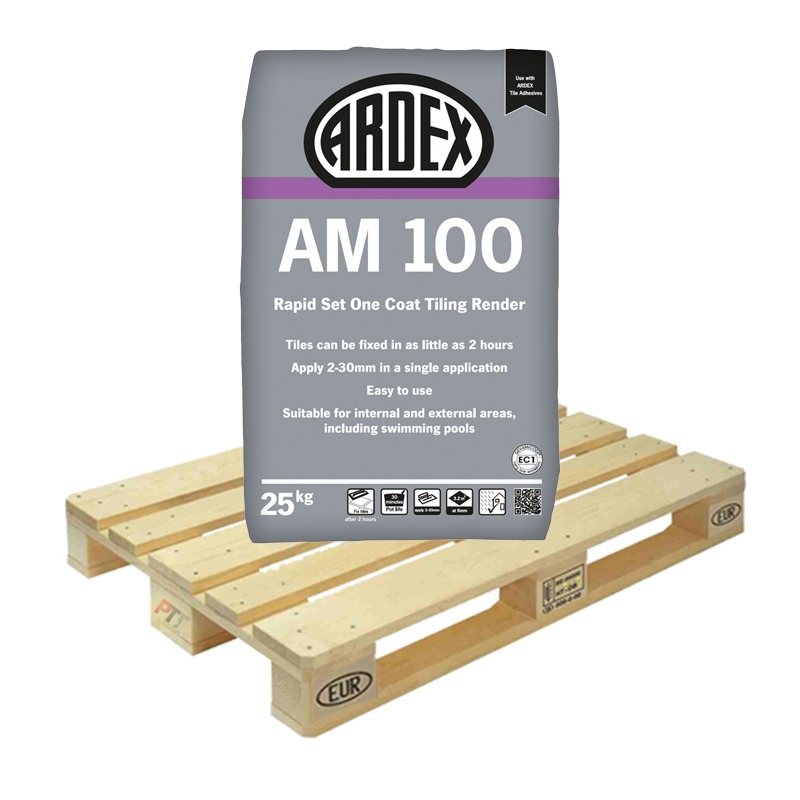 Ardex AM 100 Rapid One Coat Tiling Render Grey 25kg Half Pallet (20 ...