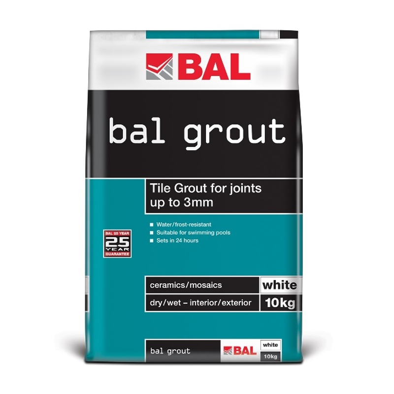 BAL Wall Grout White 10kg | Northants Tools
