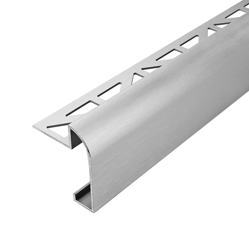 Dural DURASTEP DP Brushed Anodised Aluminium Worktop Trim Silver 2.5m ...