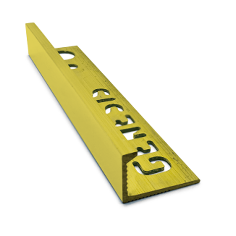 Genesis Polished Brass Straight Edge Tile Trim 2.7m EPB | Northants Tools