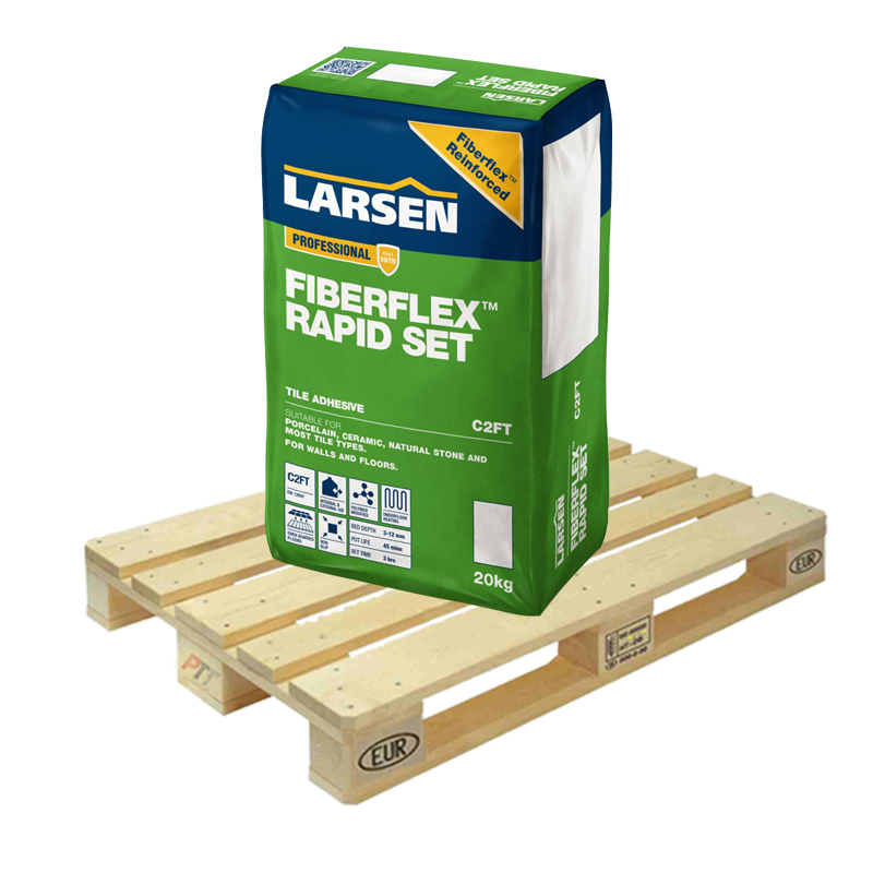Larsen Pro Rapid Set Flexible C2 Grey Tile Adhesive 20kg Half Pallet ...