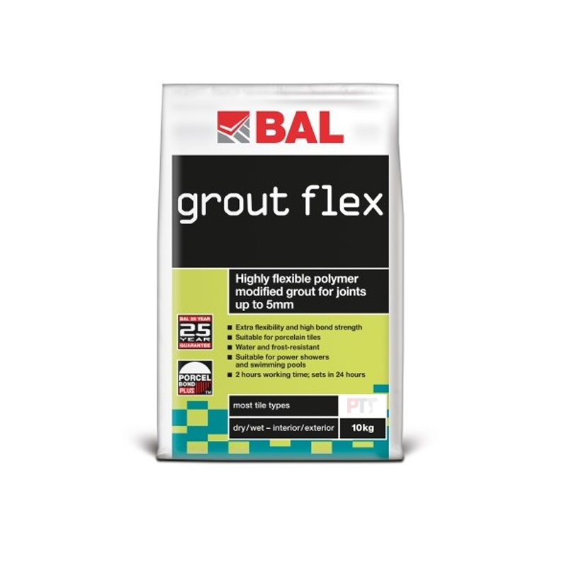 BAL Grout Flex Flexible Tile Grout For Walls 10kg (Choice Of Colour ...