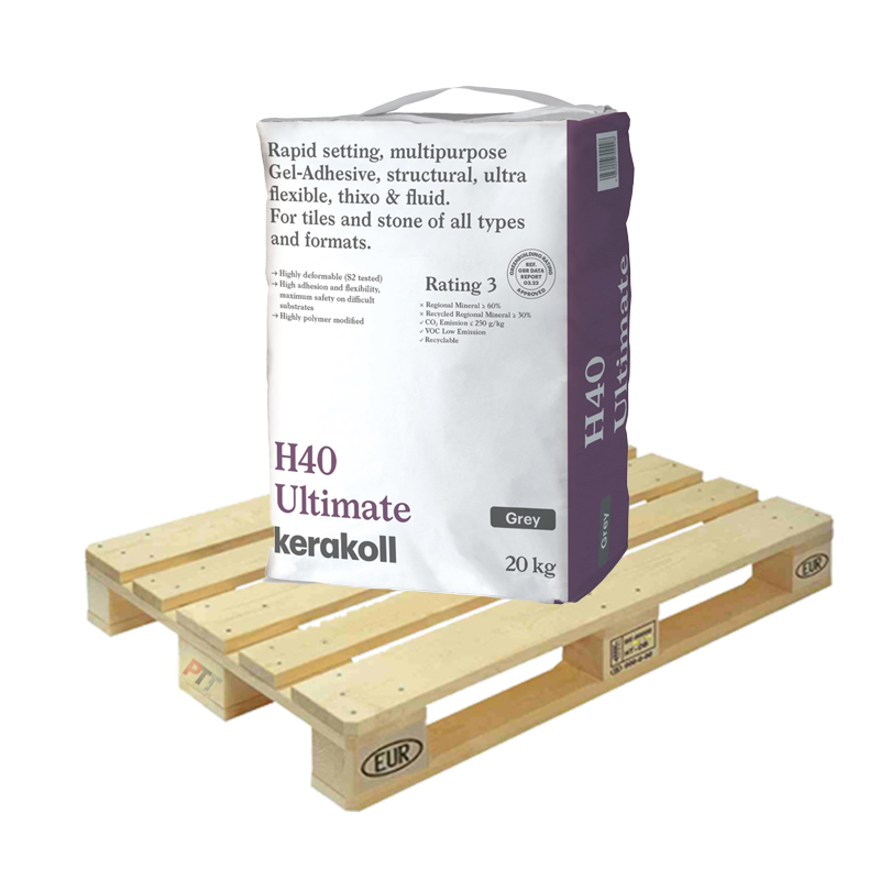 Kerakoll H40 Ultimate S2 Gel-Adhesive Grey 20kg Full Pallet (48 Bag ...