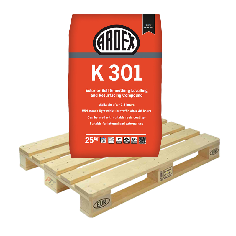 Ardex K301 External Self-Levelling Compound 25kg Grey Full Pallet (40 Bags Tail Lift ...