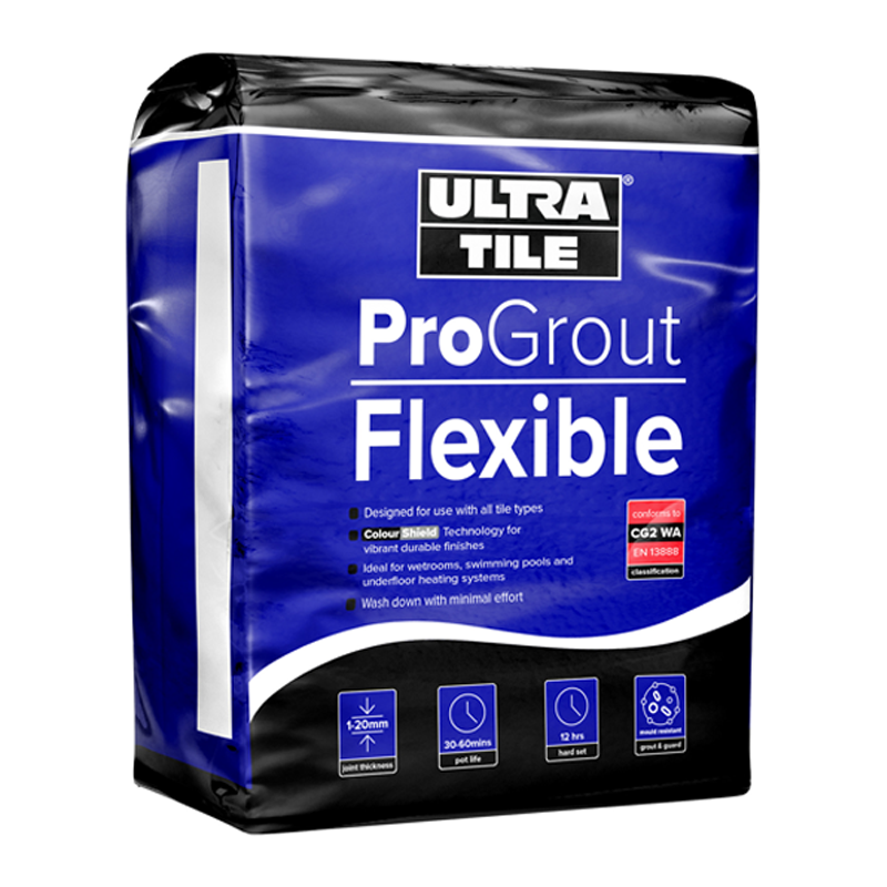 Ultra Tile Fix ProGrout Flexible Wall & Floor Grout 10kg (Choice of ...