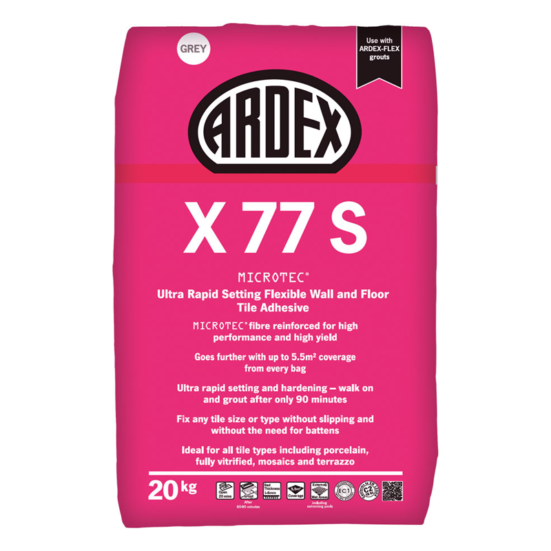 Ardex X 77 S MicrotecÂ® Fibre Reinforced Flexible Rapid Set Adhesive ...